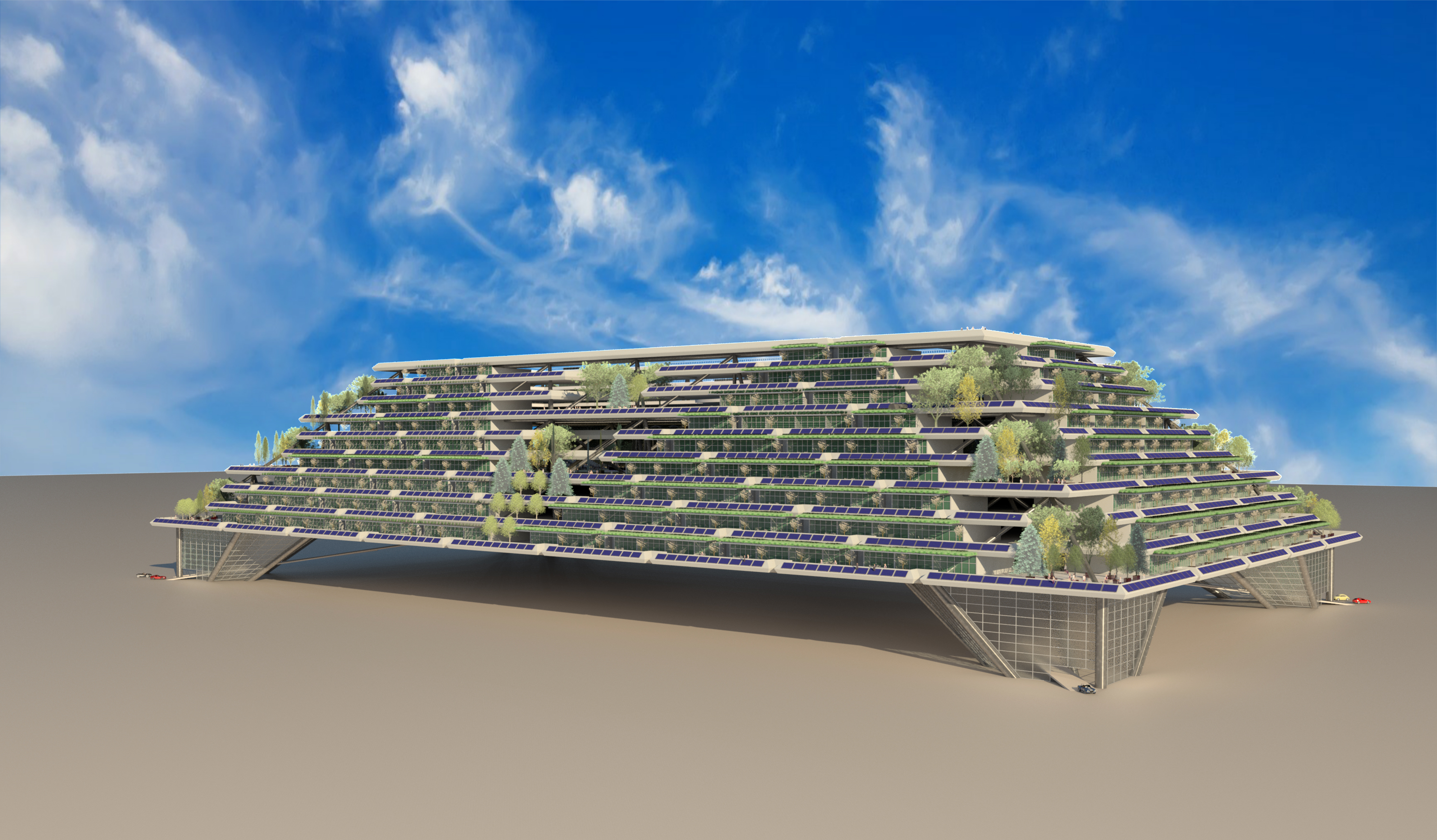 Inhabitable Space Frames Create Affordable Cloud Center Communites ...